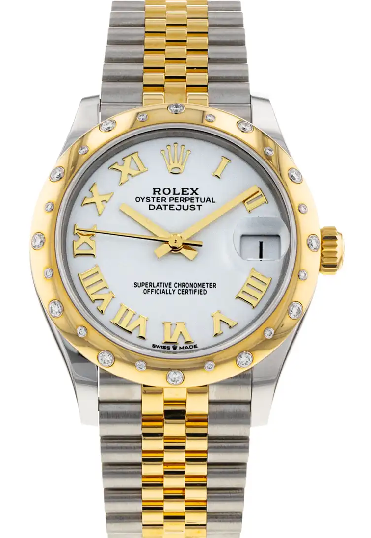 Rolex Datejust Oyster, 31 mm, Oystersteel, yellow gold and diamonds 27 ...