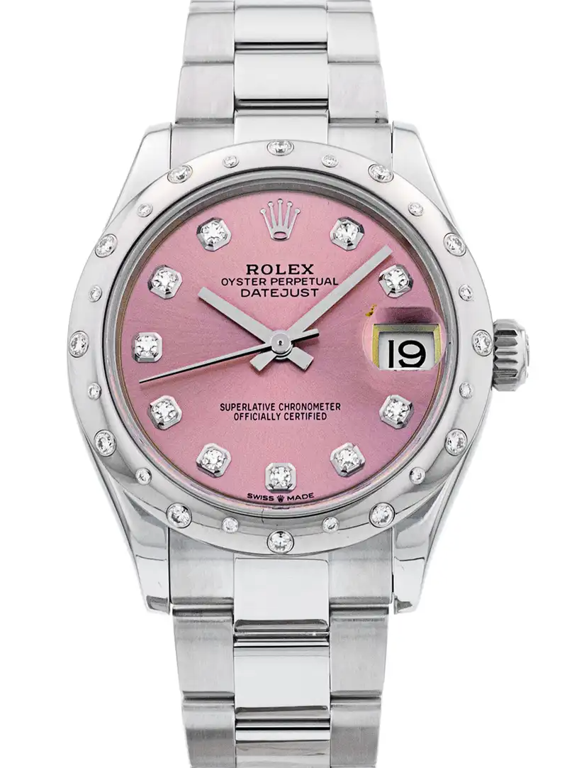 Rolex Datejust Oyster, 31 mm, Oystersteel, white gold and diamonds 278 ...