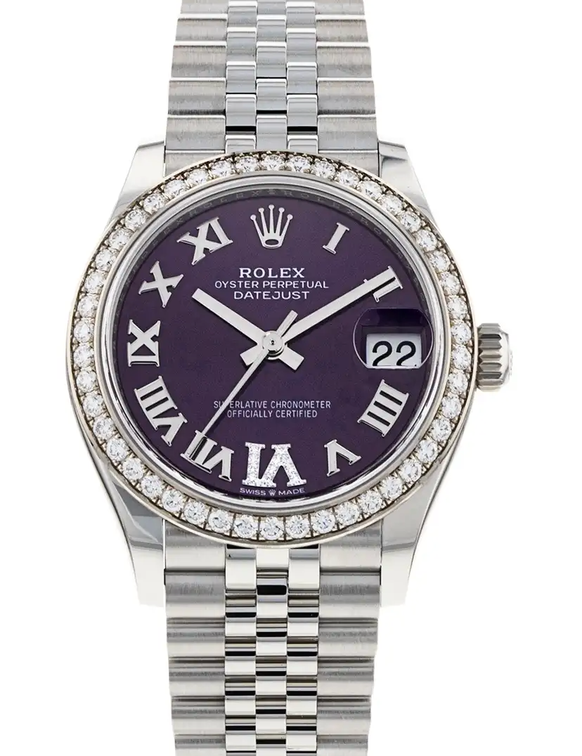 Rolex Datejust Oyster, 31 mm, Oystersteel, white gold and diamonds 278 ...